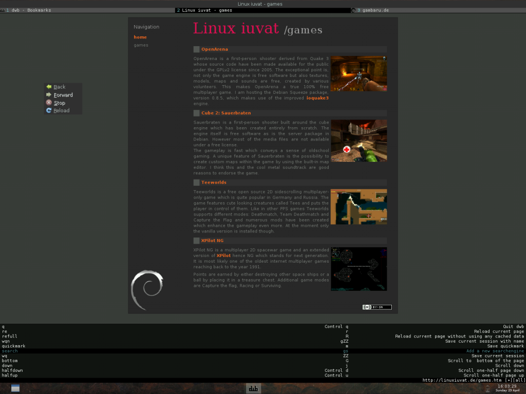 Dwb und Jumanji: Zwei Webkit-Browser mit vi-ähnlicher Steuerung ...